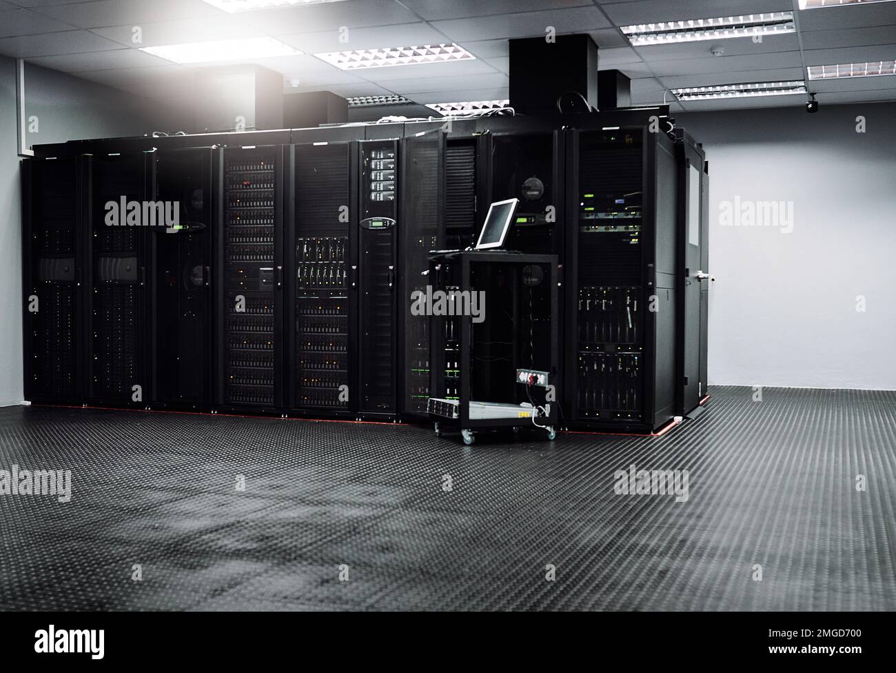 Home of the computer. the inside of a server room inside a data center ...