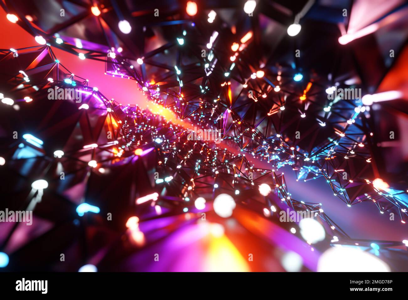 Abstract background with horizontal disruptions of colorful stripes ...