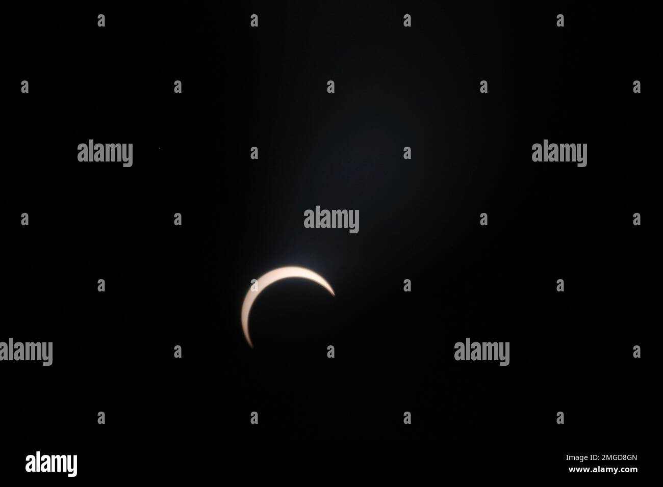 A crescent sun is seen during solar eclipse in Jammu, India, Sunday ...