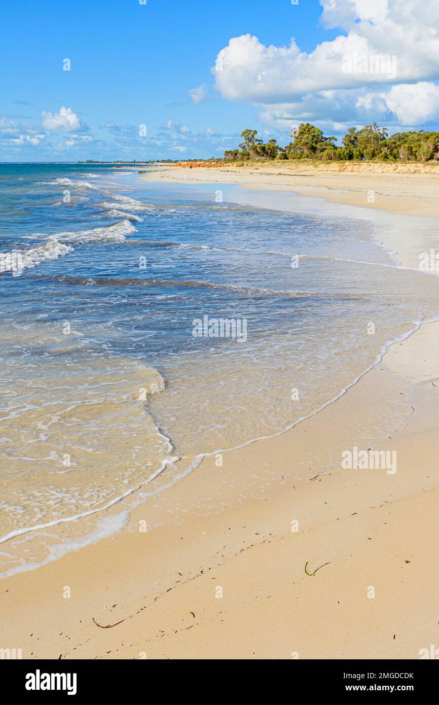 Winter beach scene along the Broadwater area of Busselton foreshore ...