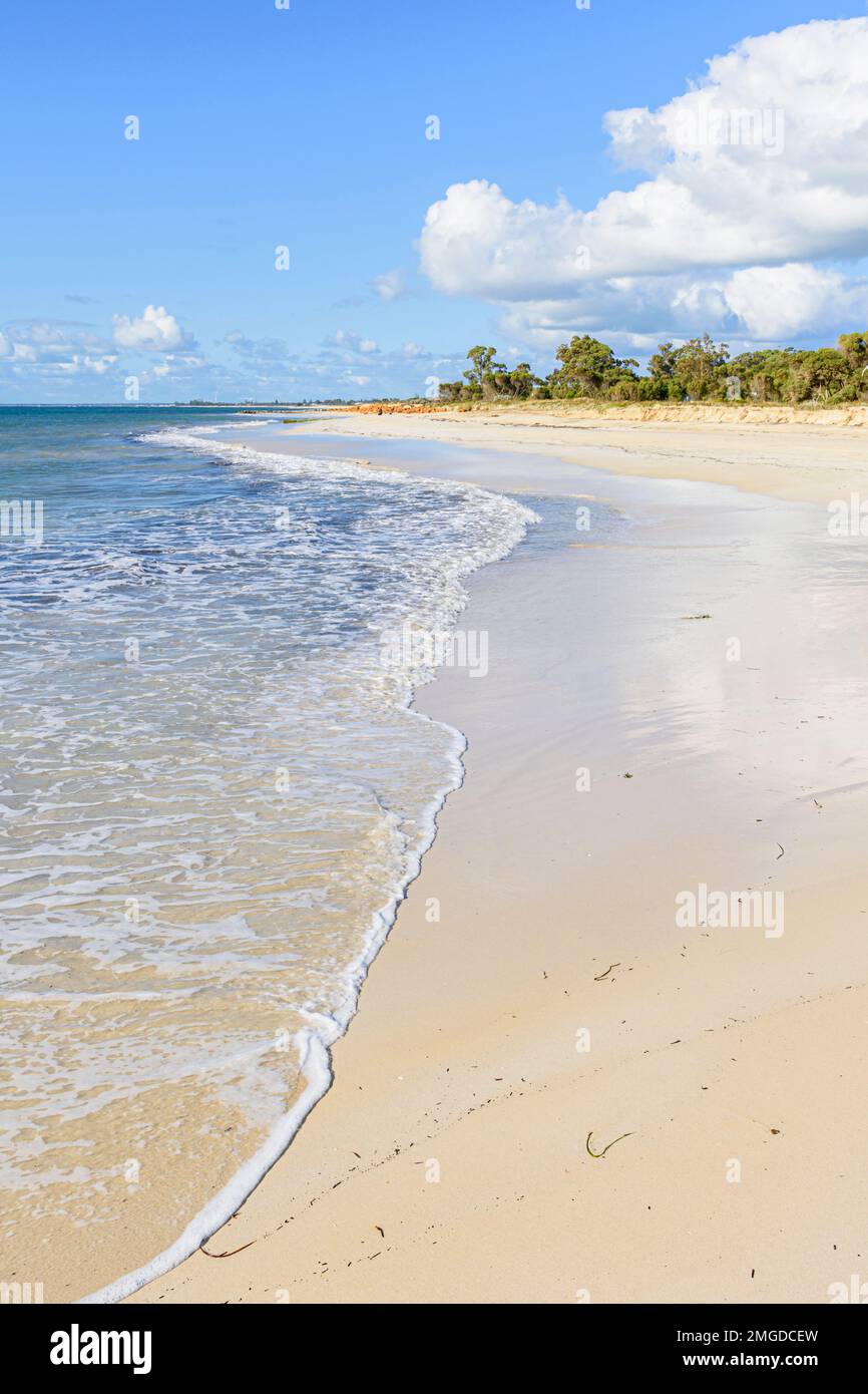 Winter beach scene along the Broadwater area of Busselton foreshore ...