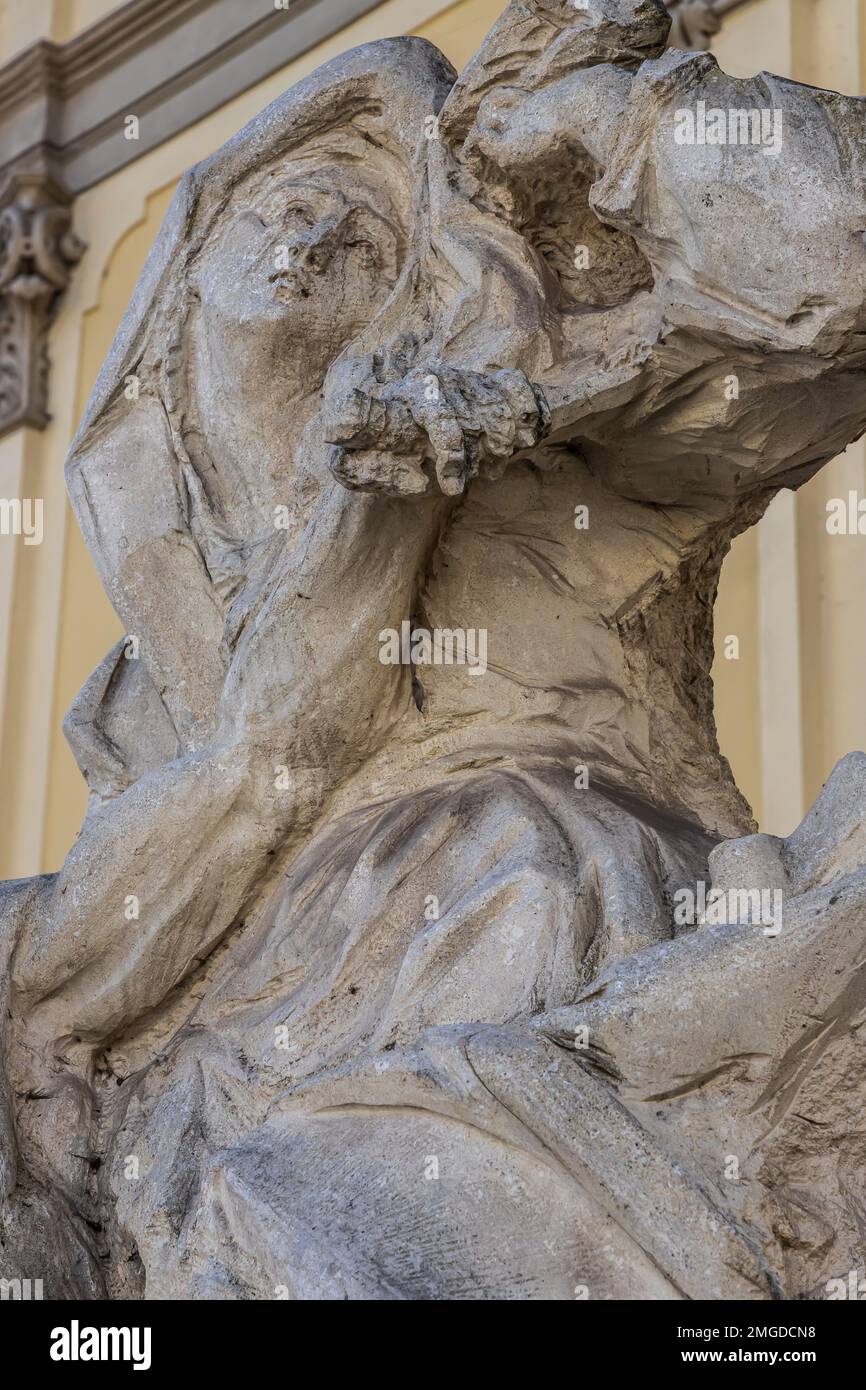 Stone sculpture in Buchach, Ukraine. Written by Pinzel Stock Photo - Alamy