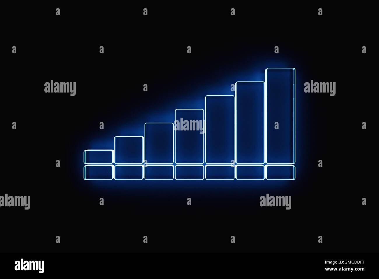 3d illustration of blue bar graph for infographic for work graph ...
