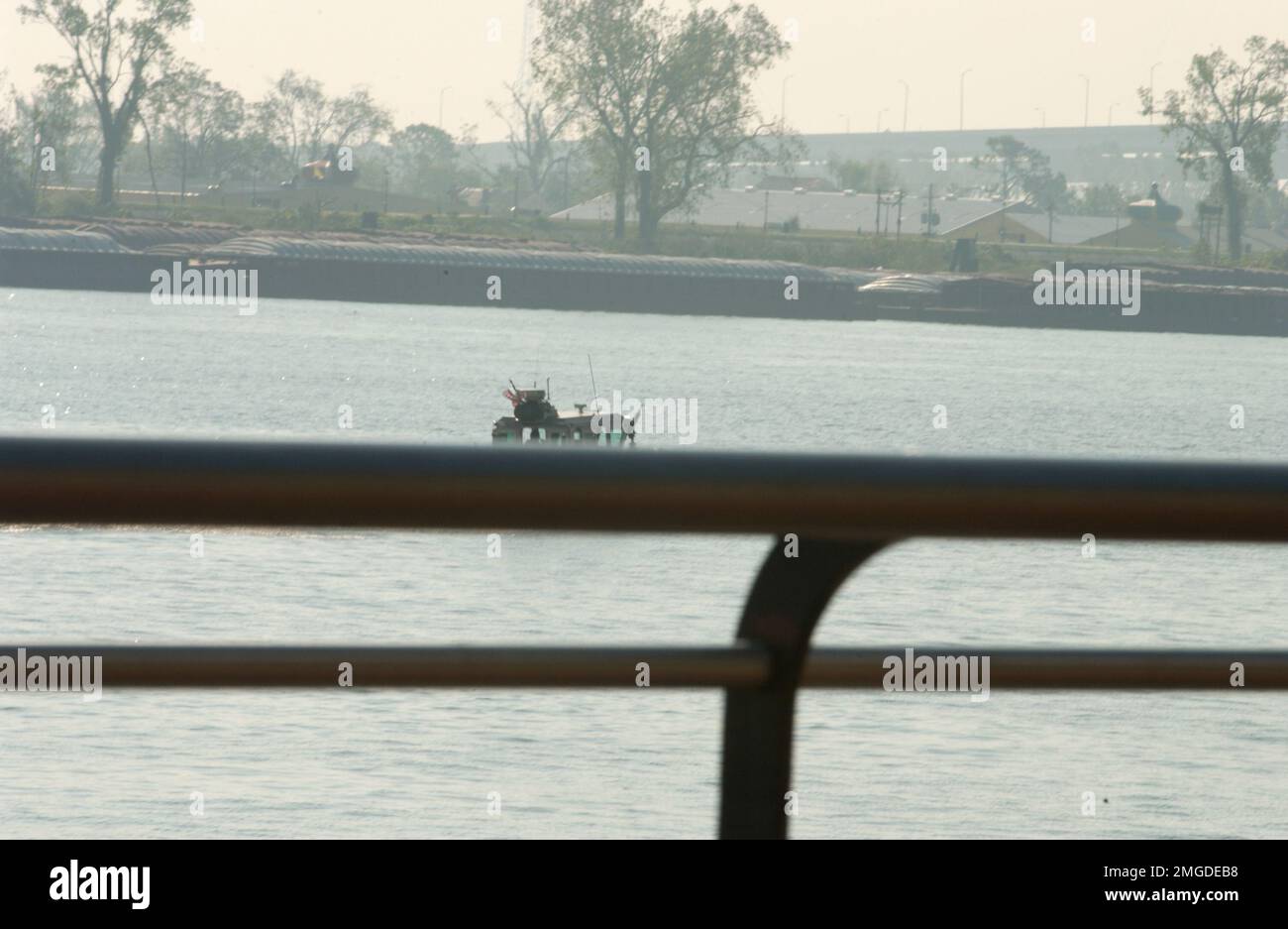 Coast Guard Personnel - Press Conference - 26-HK-83-42. view of barges ...