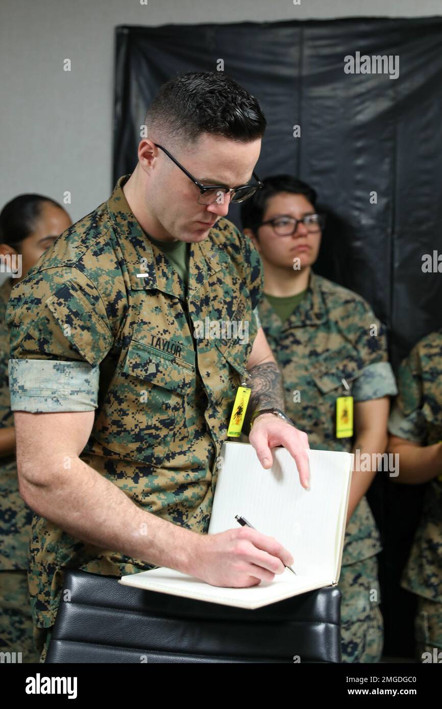 U.S. Marine Corps 1st Lt. Peter Taylor, a ground intelligence officer ...