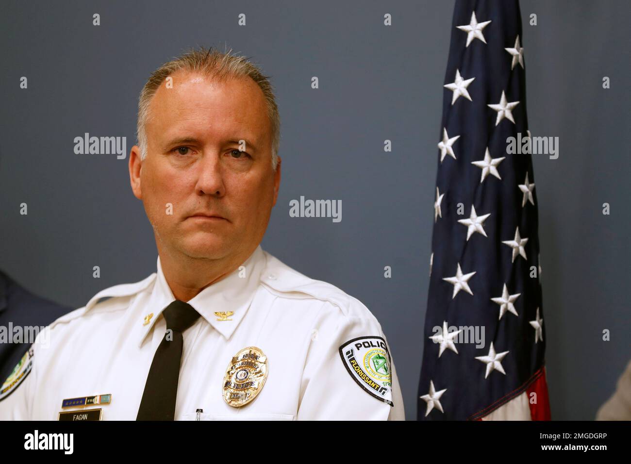 Florissant Police Chief Timothy Fagan takes part in a news conference ...