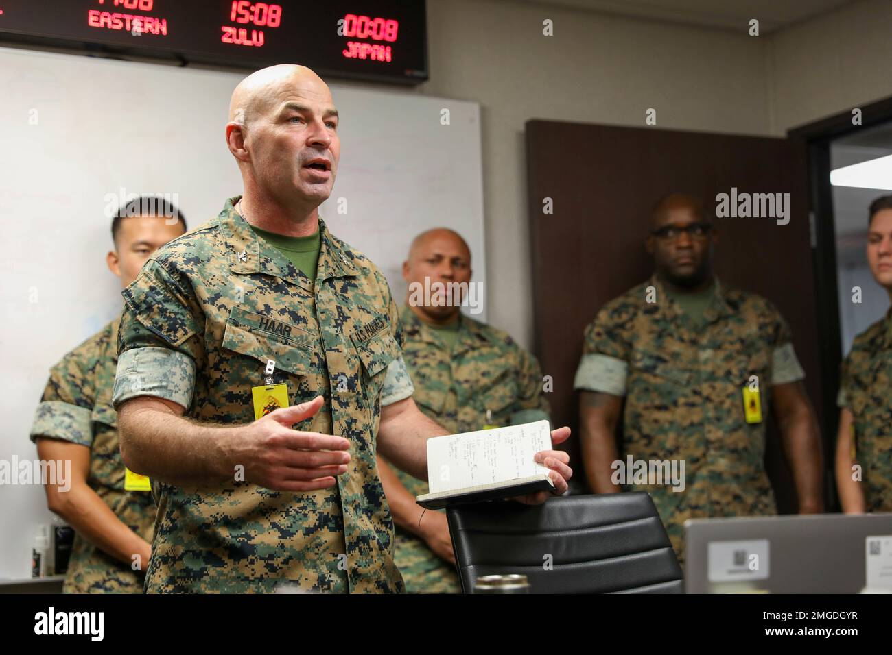 U.S. Marine Corps Col. Christopher Haar, commanding officer of Combat ...