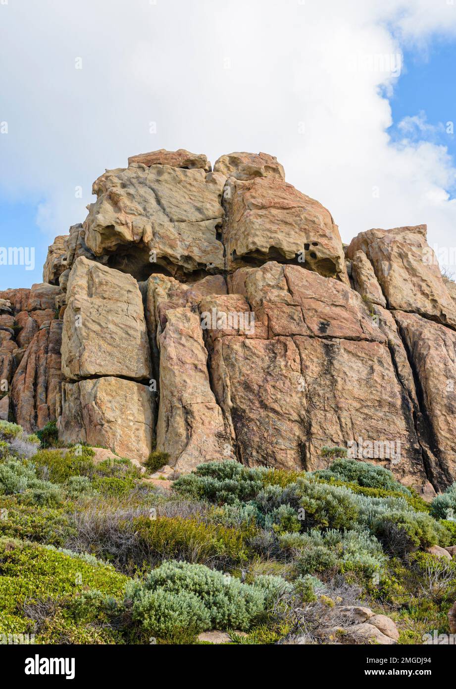 Granite gneiss metamorphic rock along the Yallingup coast in Western ...