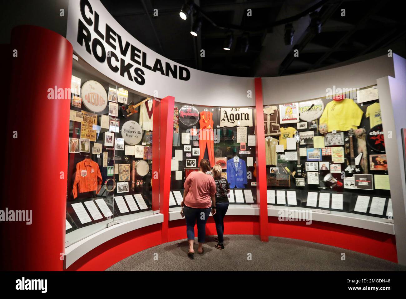 Desi Ashline, left to right, Angela Mistretta look at an exhibit at the ...
