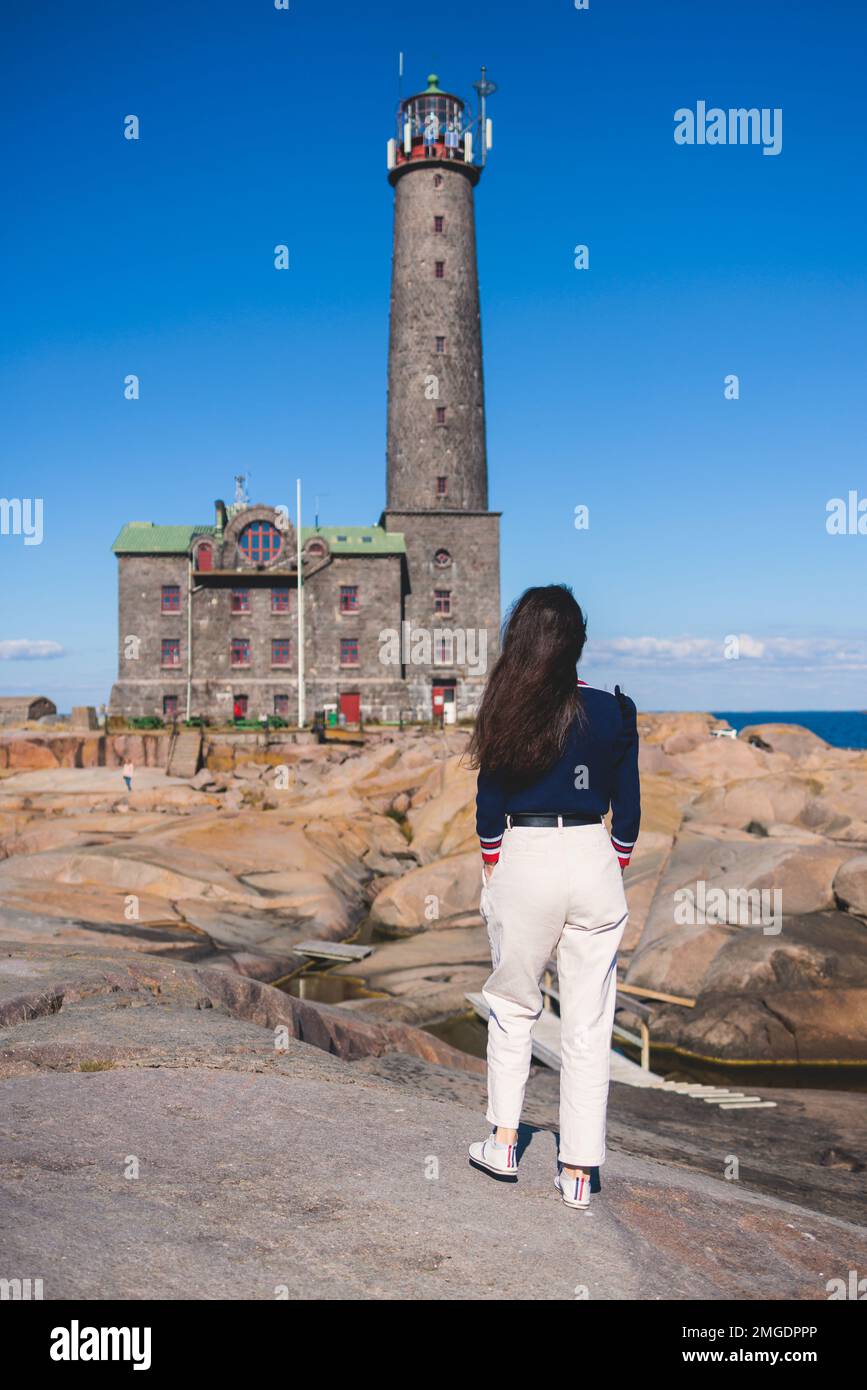 Bengtskär Lighthouse, view of Bengtskar island in Archipelago Sea ...