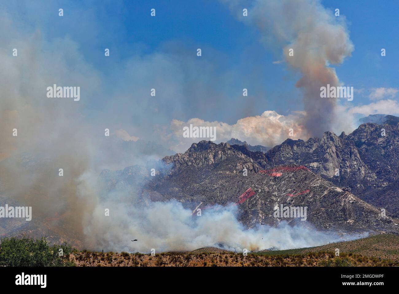 Wildfire air attack crews continue to battle the Bighorn Fire along the ...