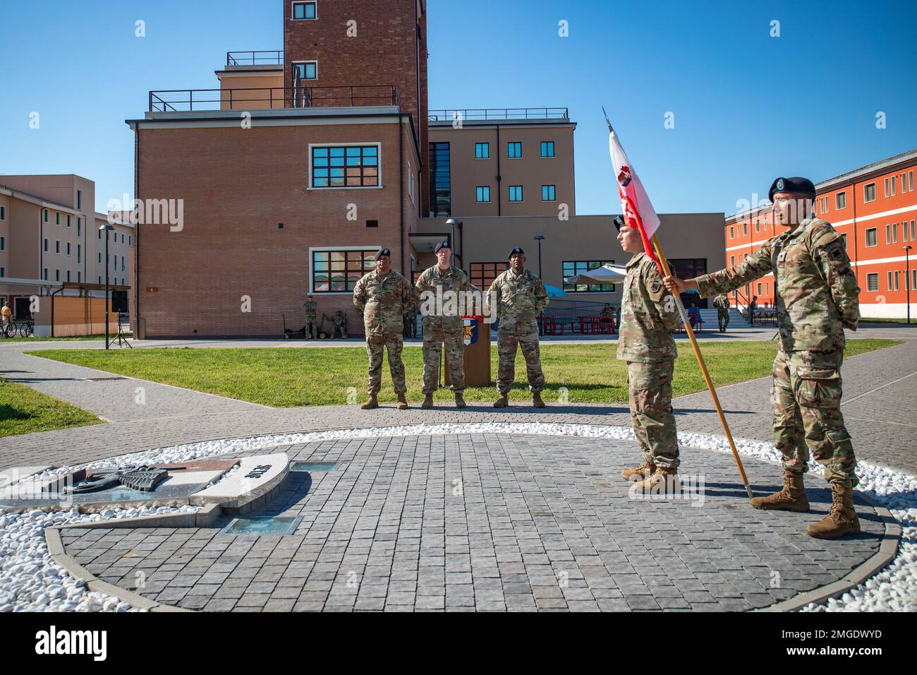 Left to right, 1st Sgt. James Williams, Capt. Zachary Goehler, 1st Sgt ...