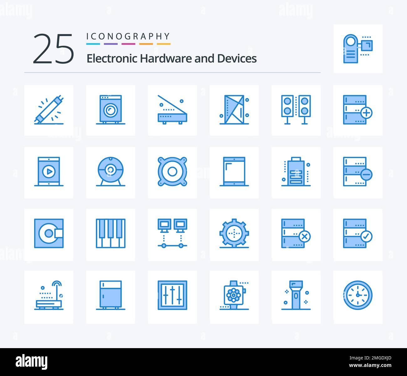 Devices 25 Blue Color icon pack including base. add. outline ...