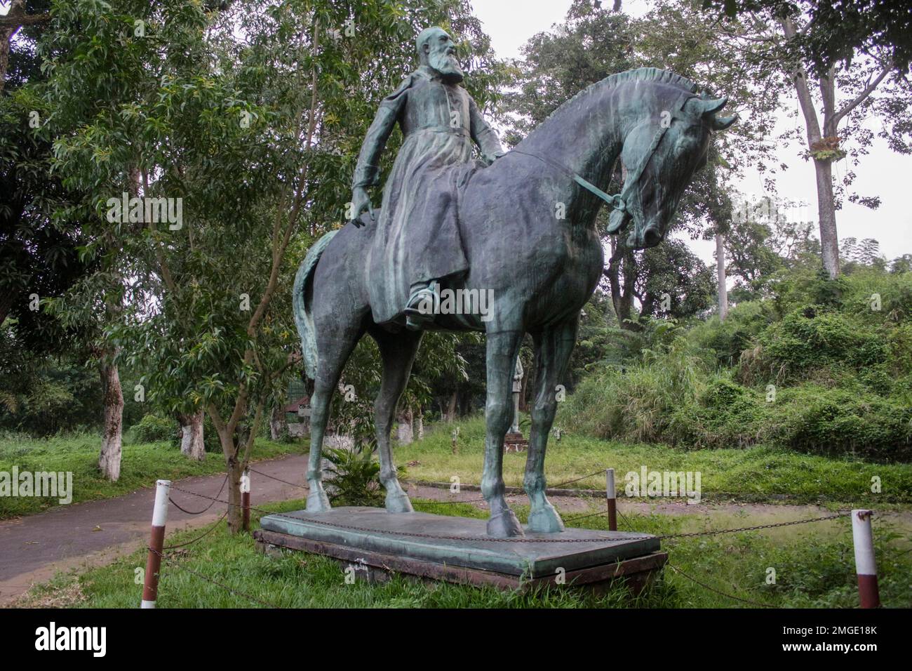 This photo taken Wednesday, June 10, 2020, shows a statue of King ...