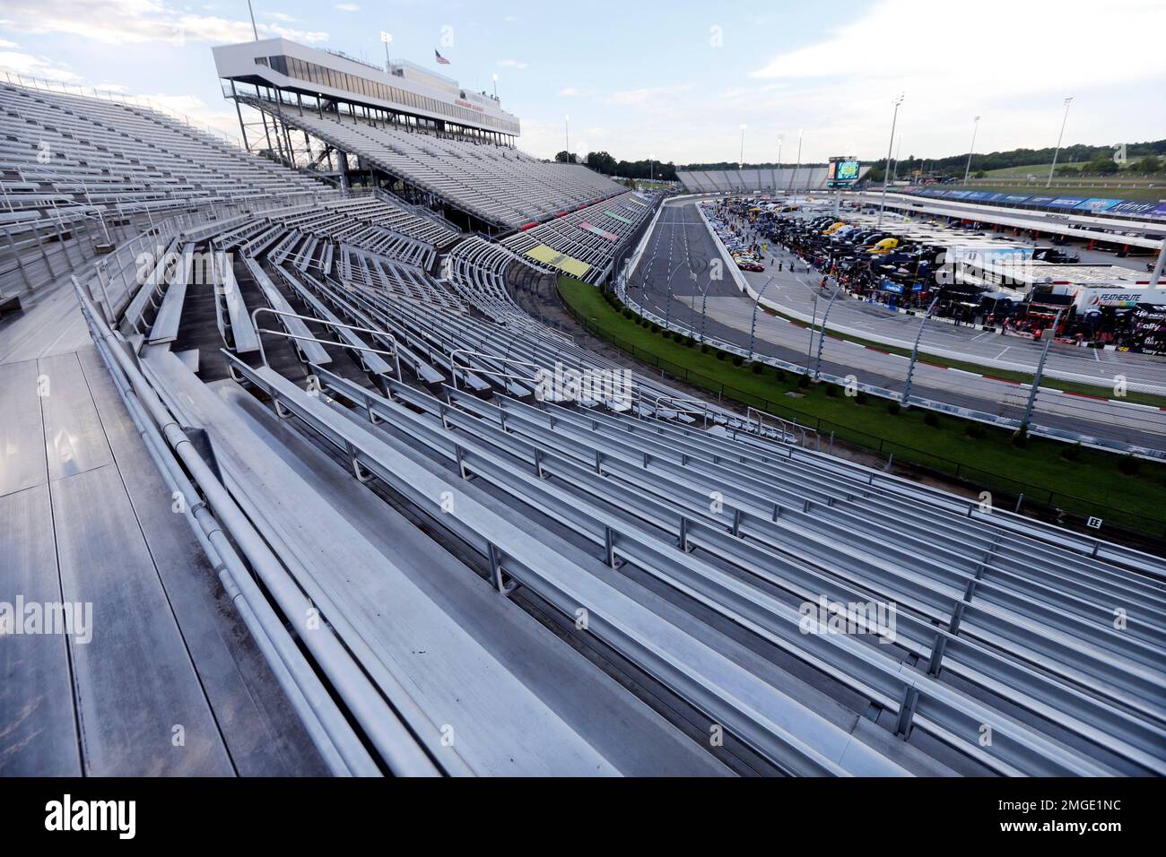The grandstands are empty before the start of a NASCAR Cup Series auto ...