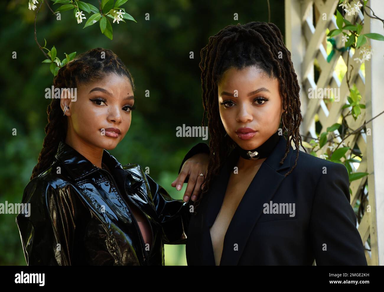 Halle Bailey, left, and her sister Chloe of the R&B duo Chloe X Halle ...