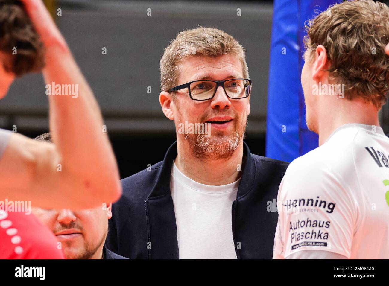 Modena, Italy. 25th Jan, 2023. Stefan Hubner head coach of SVG Luneburg (SVG Luneburg) during ...