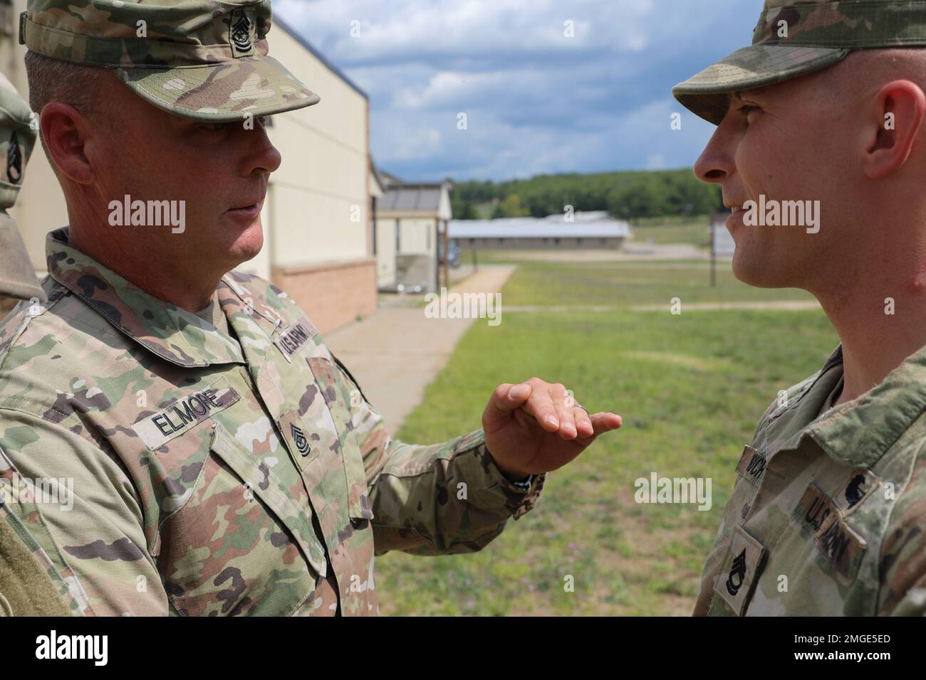 U.S. Army Sgt. Maj. Ryon E. Elmore, left, operations sergeant major ...