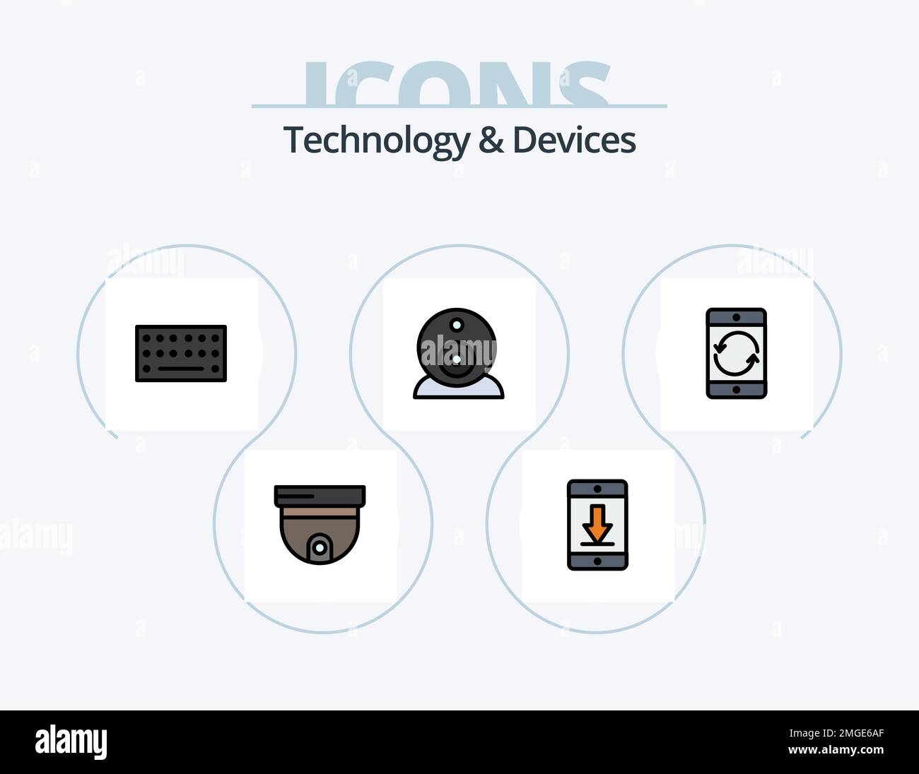 Devices Line Filled Icon Pack 5 Icon Design. . . playstation. mobile. devices Stock Vector Image ...