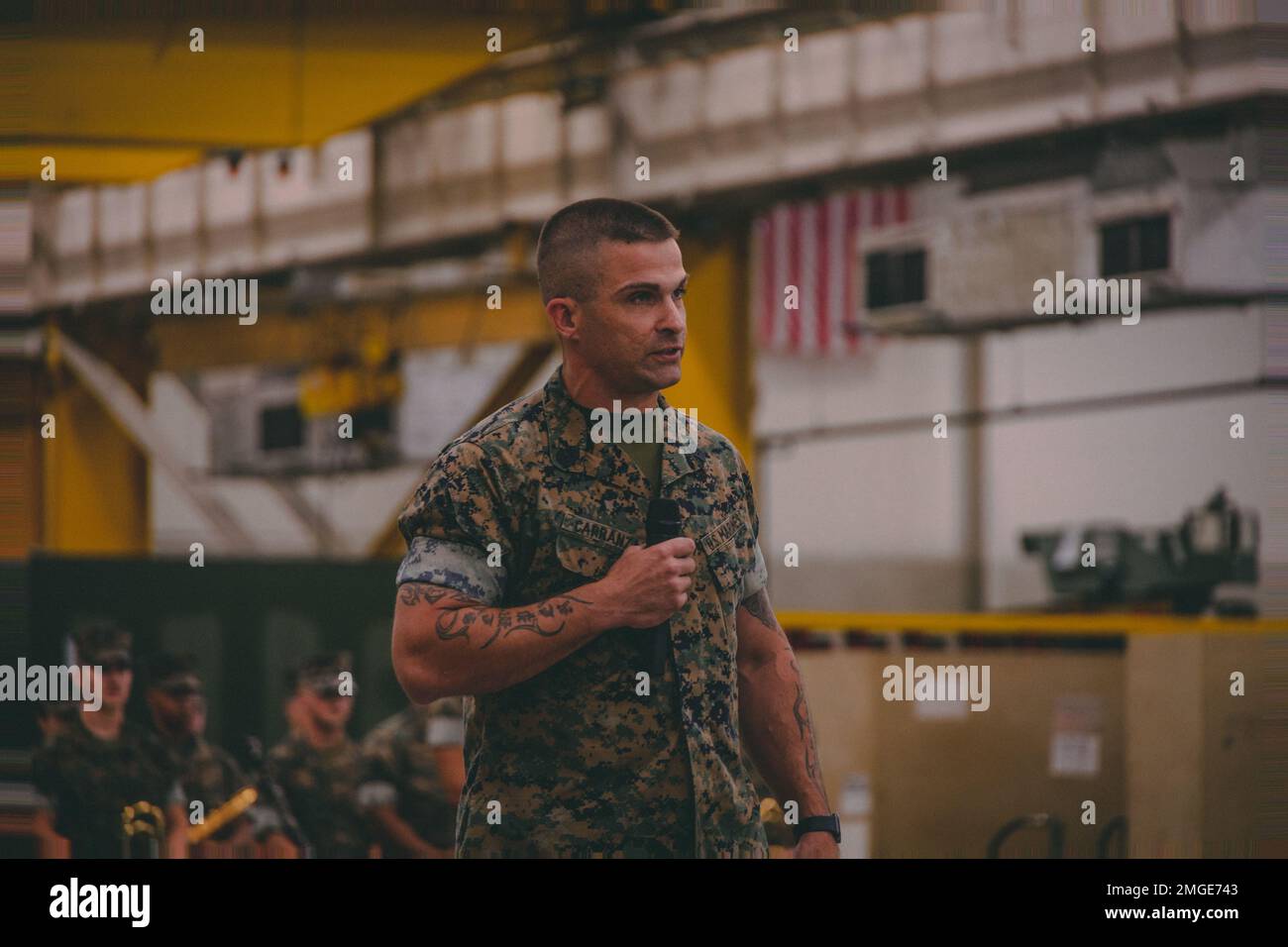 U.S. Marine Corps Sgt. Maj. Jonathan A. Carranza, the sergeant major of 2nd Maintenance ...