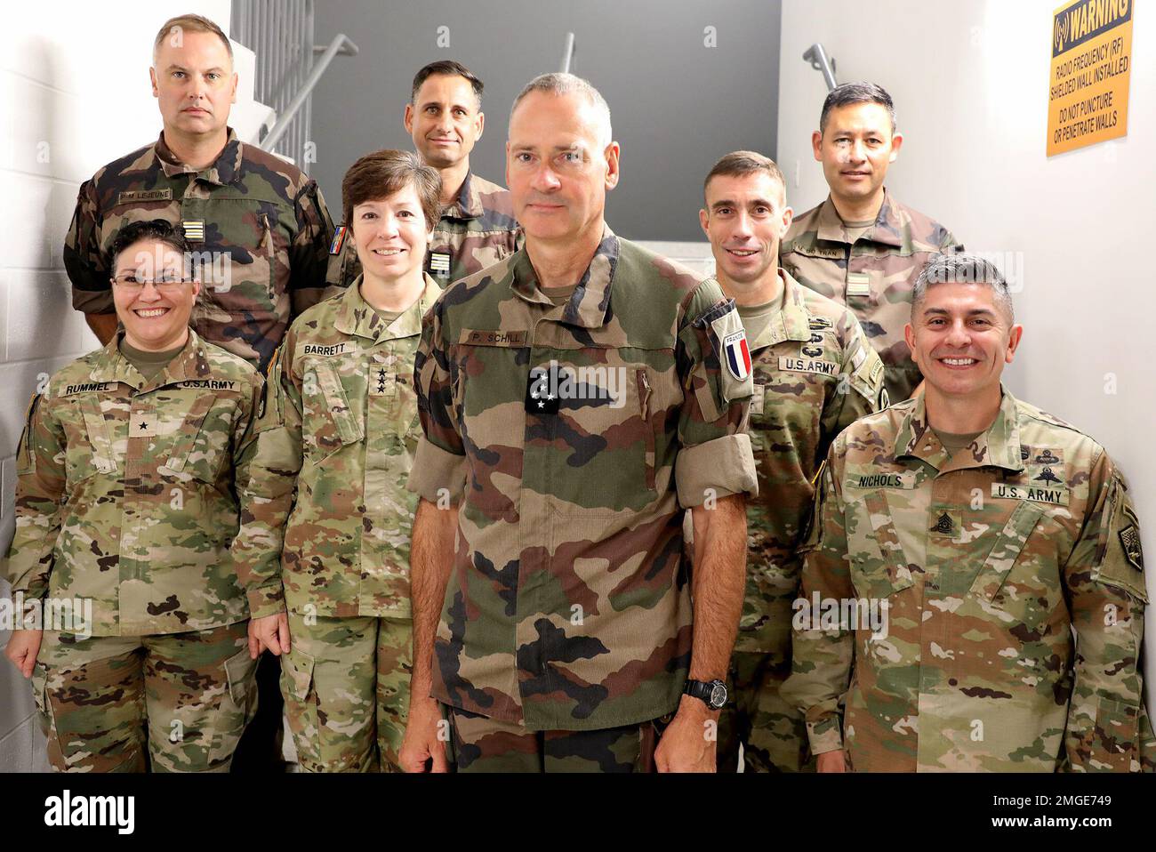 Gen. Pierre Schill, Chief of the French Army (center), and members of ...