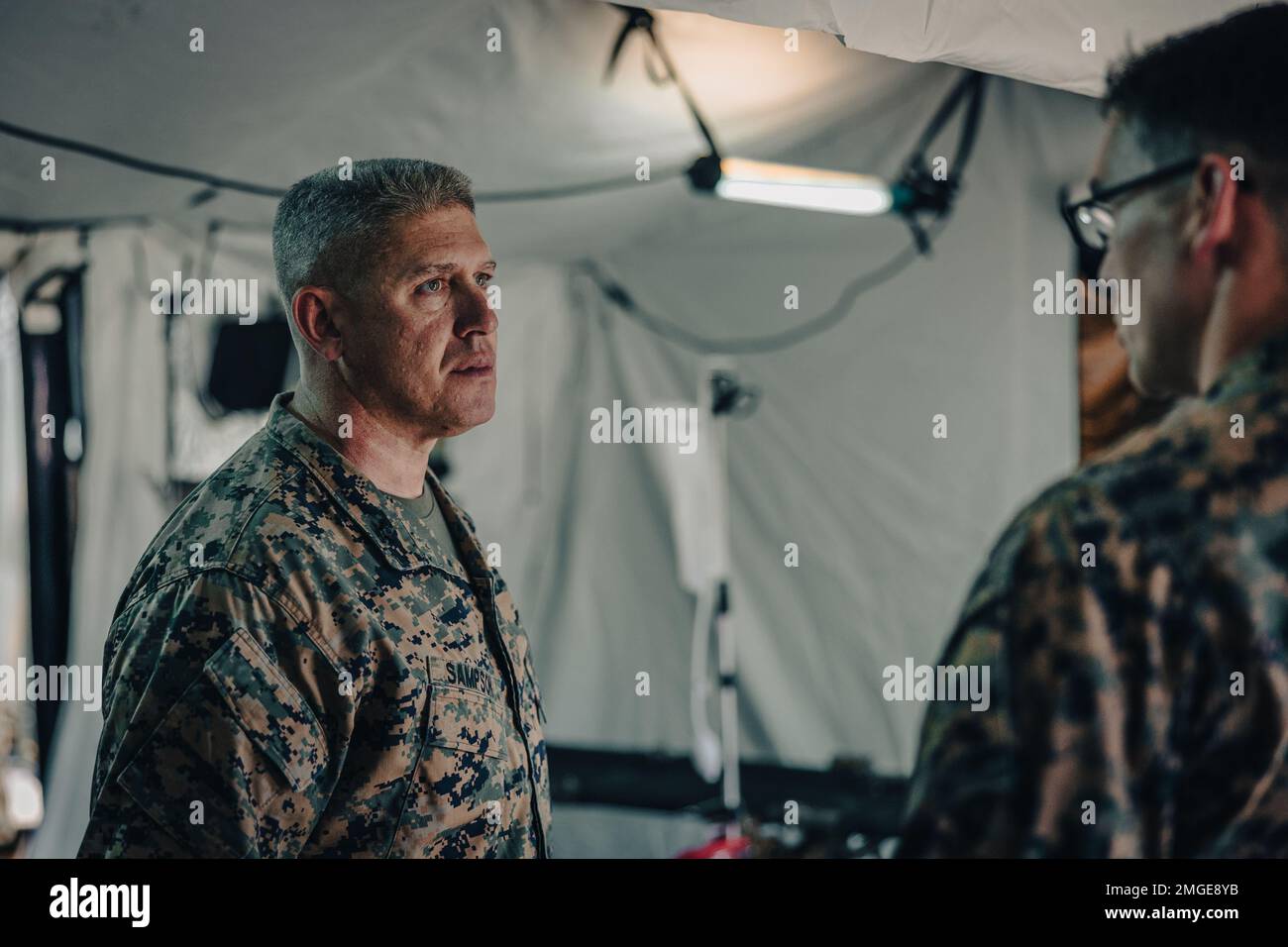 U.S. Marine Corps Col. Dennis W. Sampson, commanding officer of the ...