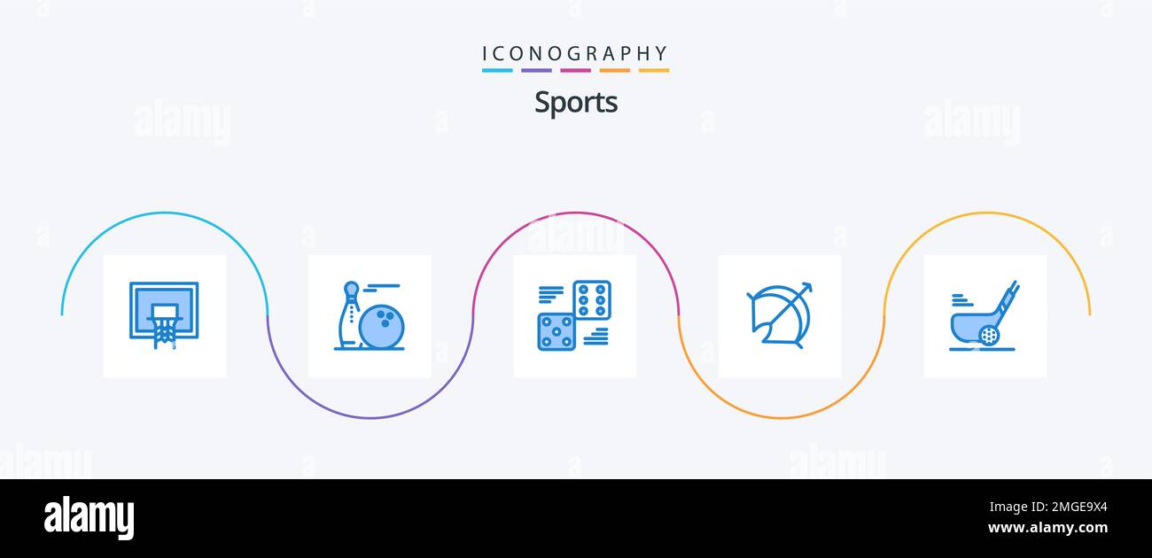 Sports Blue 5 Icon Pack Including target. archery. play. five. game ...
