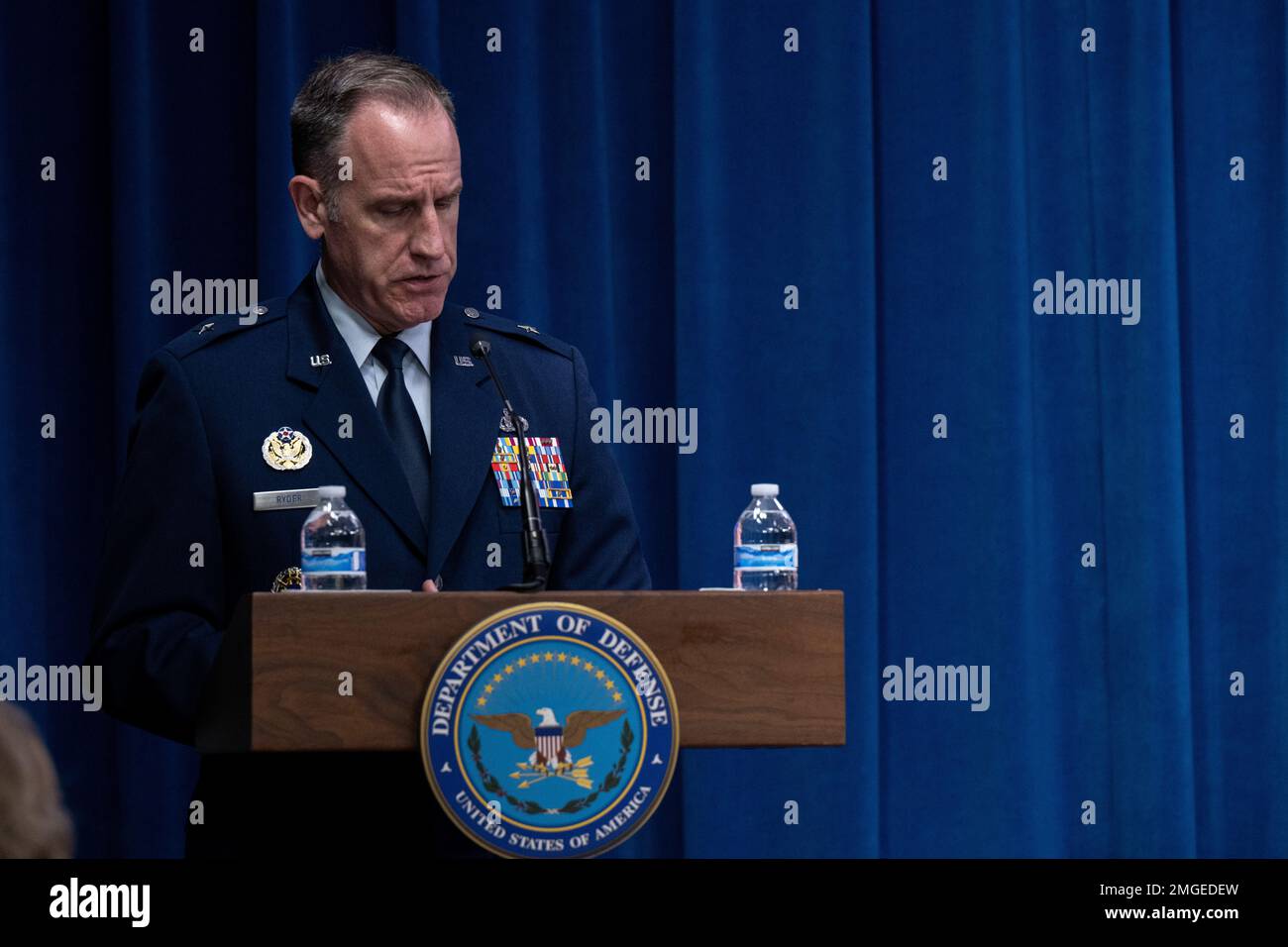 Pentagon Press Secretary Air Force Brig. Gen. Pat Ryder holds a press ...