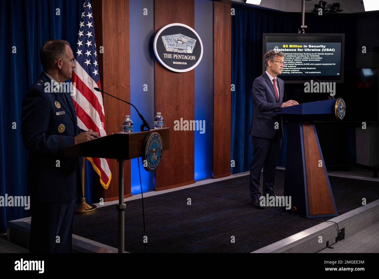 Pentagon Press Secretary Air Force Brig. Gen. Pat Ryder and Under Secretary of Defense for ...