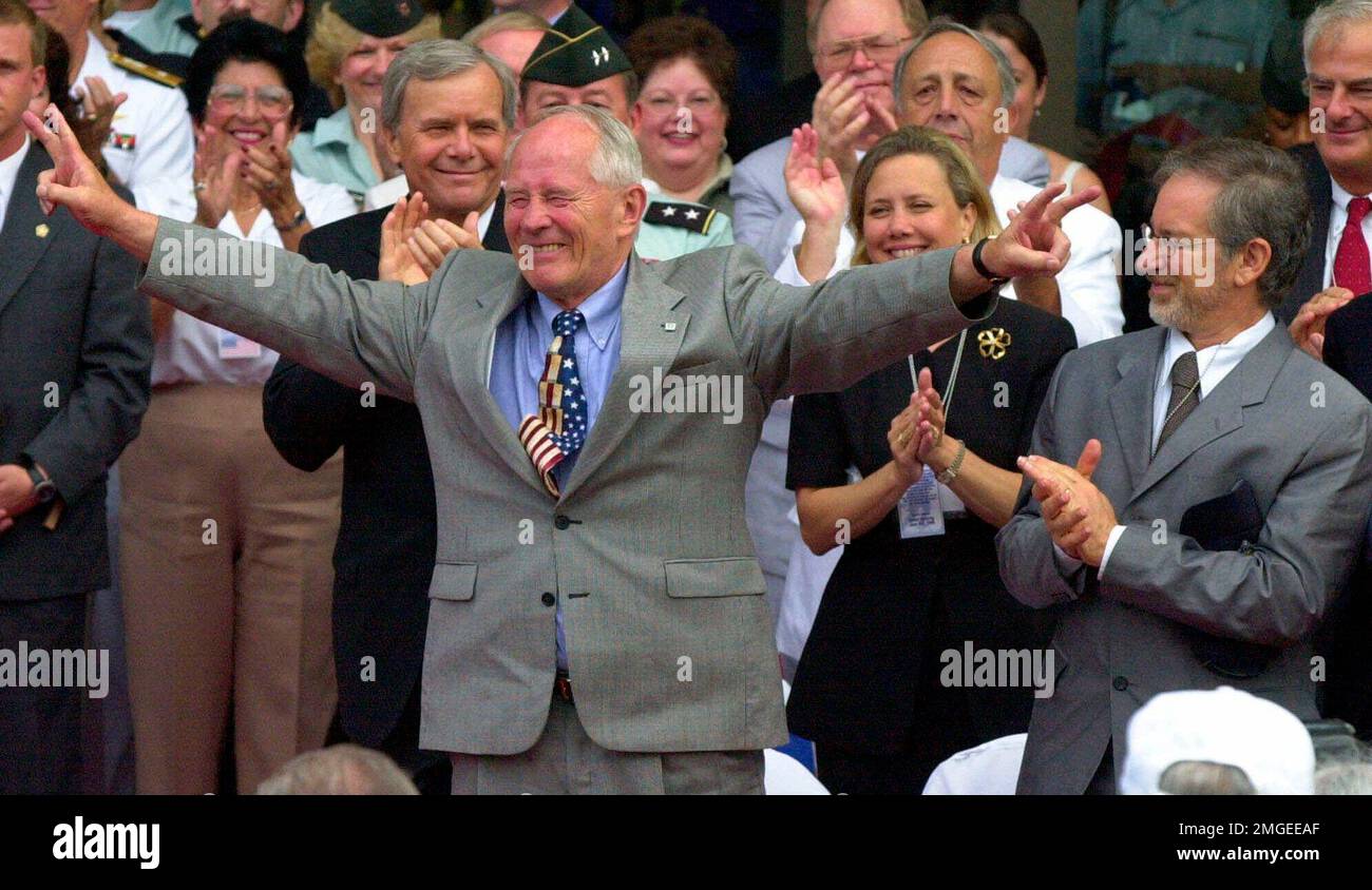 FILE- In this June 6, 2000 file photo, an emotional Stephen Ambrose ...