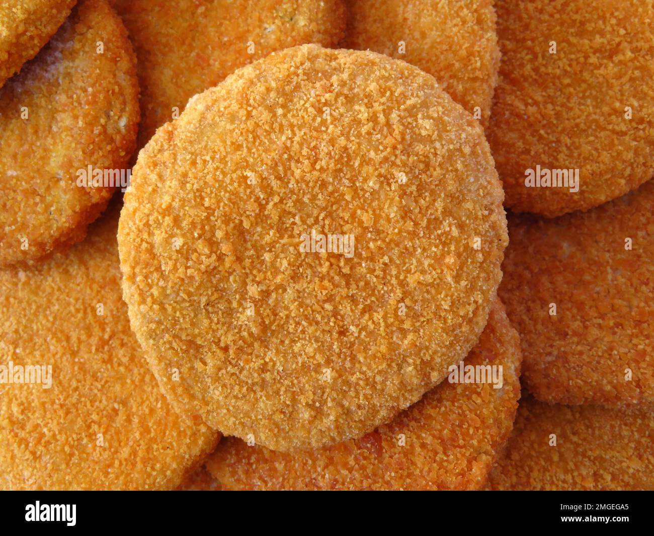 Clouseup background of fresh crispy fried fish cutlets Stock Photo - Alamy