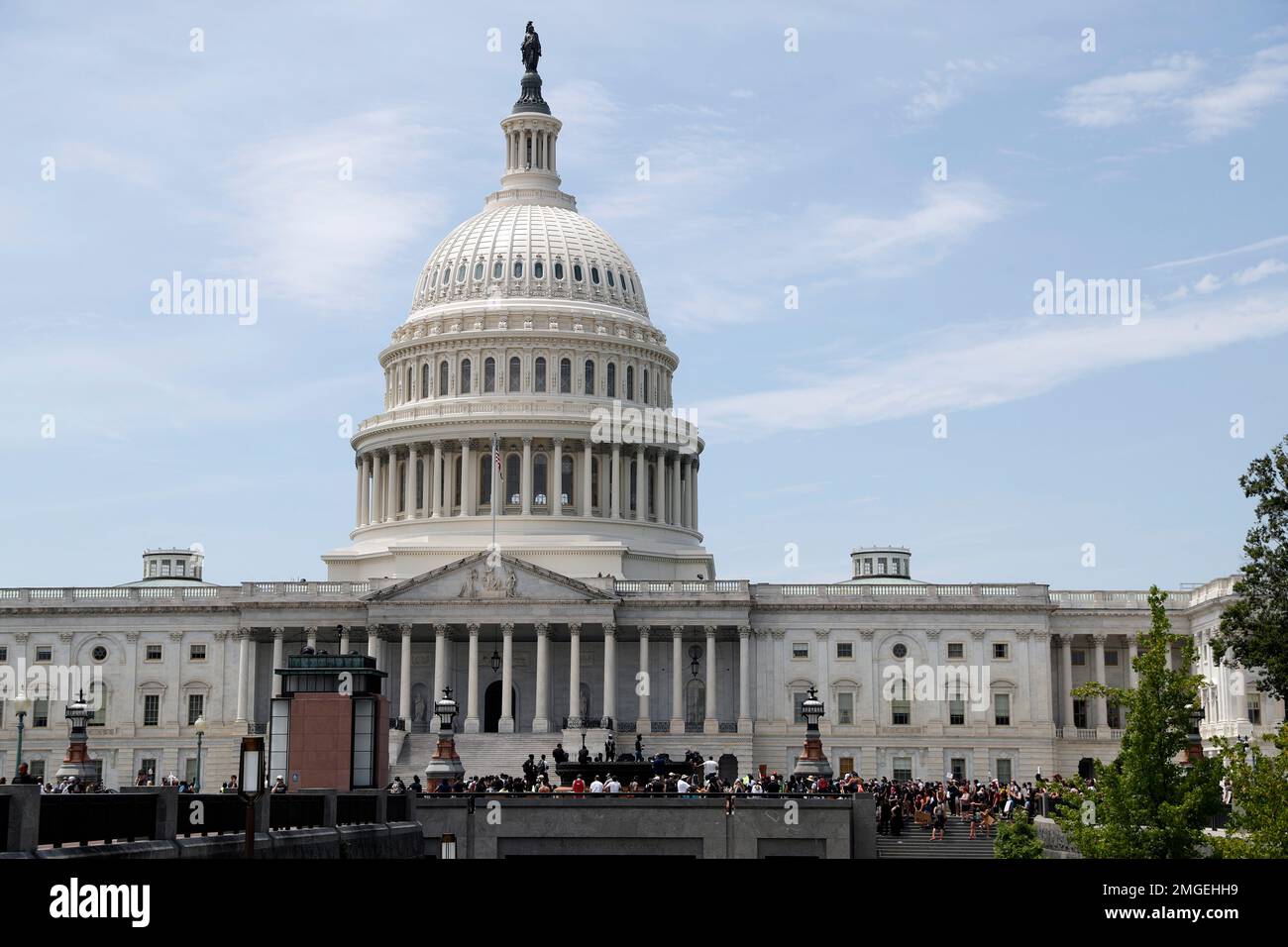 Demonstrators protest the death of George Floyd as they gather ...