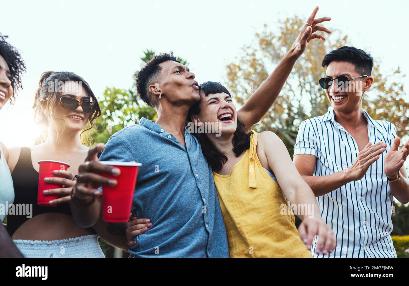 Girl dancing outdoor party hi-res stock photography and images - Alamy