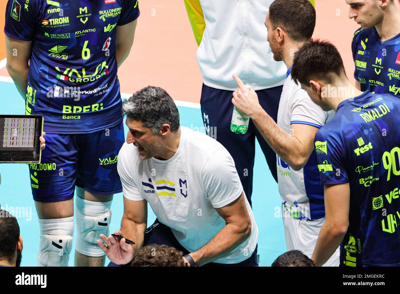 PalaPanini, Modena, Italy, January 25, 2023, Andrea Giani during time ...