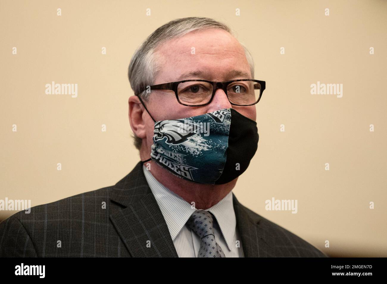 Philadelphia Mayor Jim Kenney arrives to listen to Democratic ...
