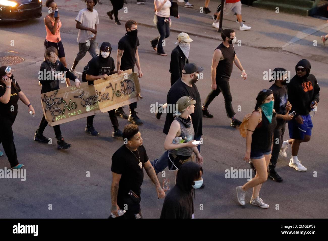 Demonstrators protest over the deaths of George Floyd and Breonna ...