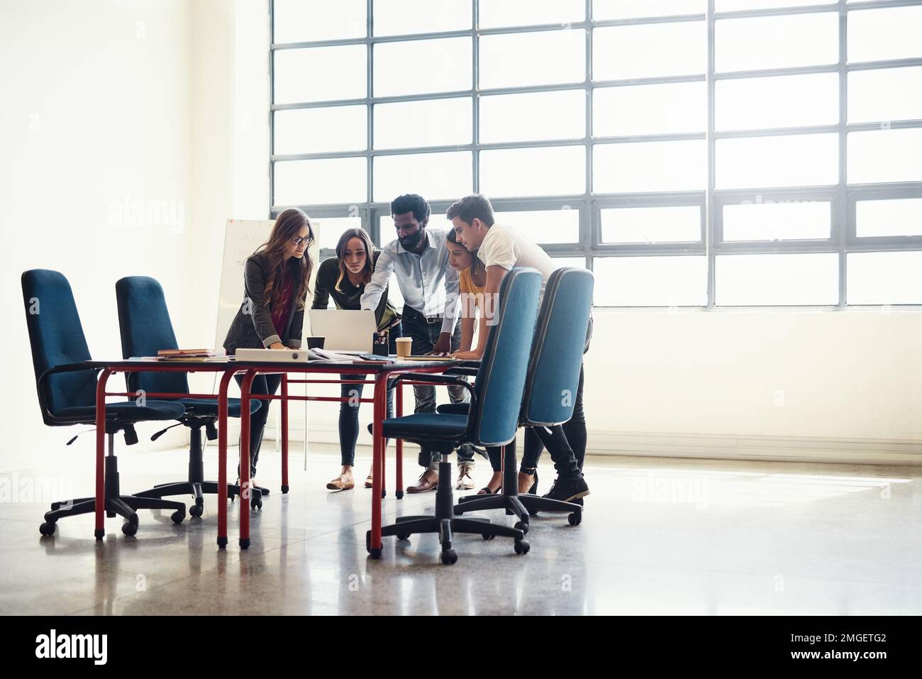 Consistent hard work will make us successful. creative employees having ...