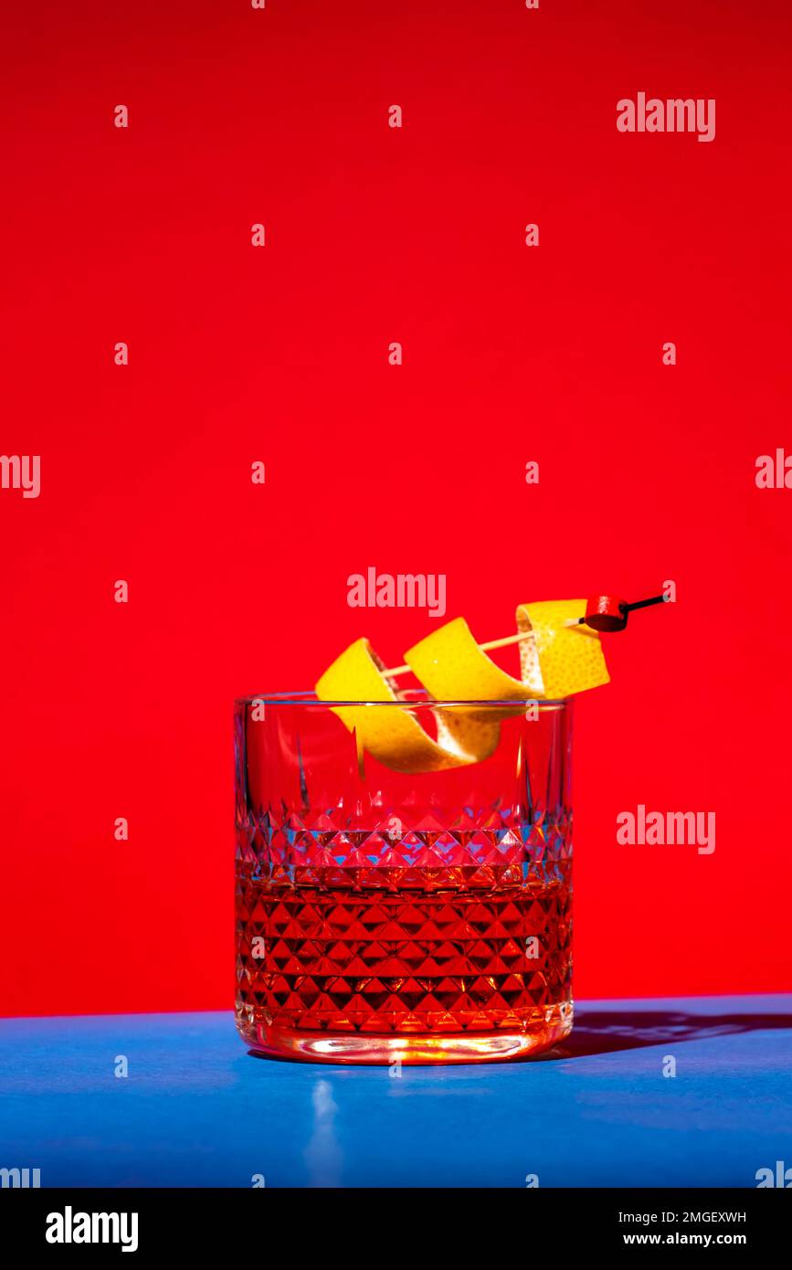 Sazerac alcoholic cocktail with cognac, bourbon, absinthe, bitters ...