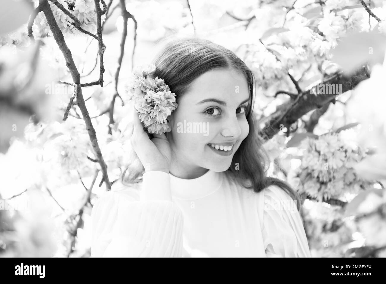 Positive teen girl portrait Black and White Stock Photos & Images - Alamy