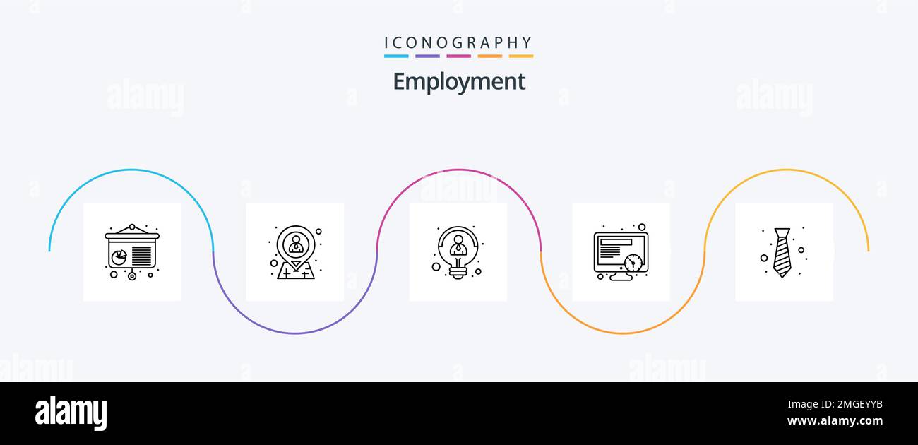 Employment Line 5 Icon Pack Including wear. dress. creative. work ...