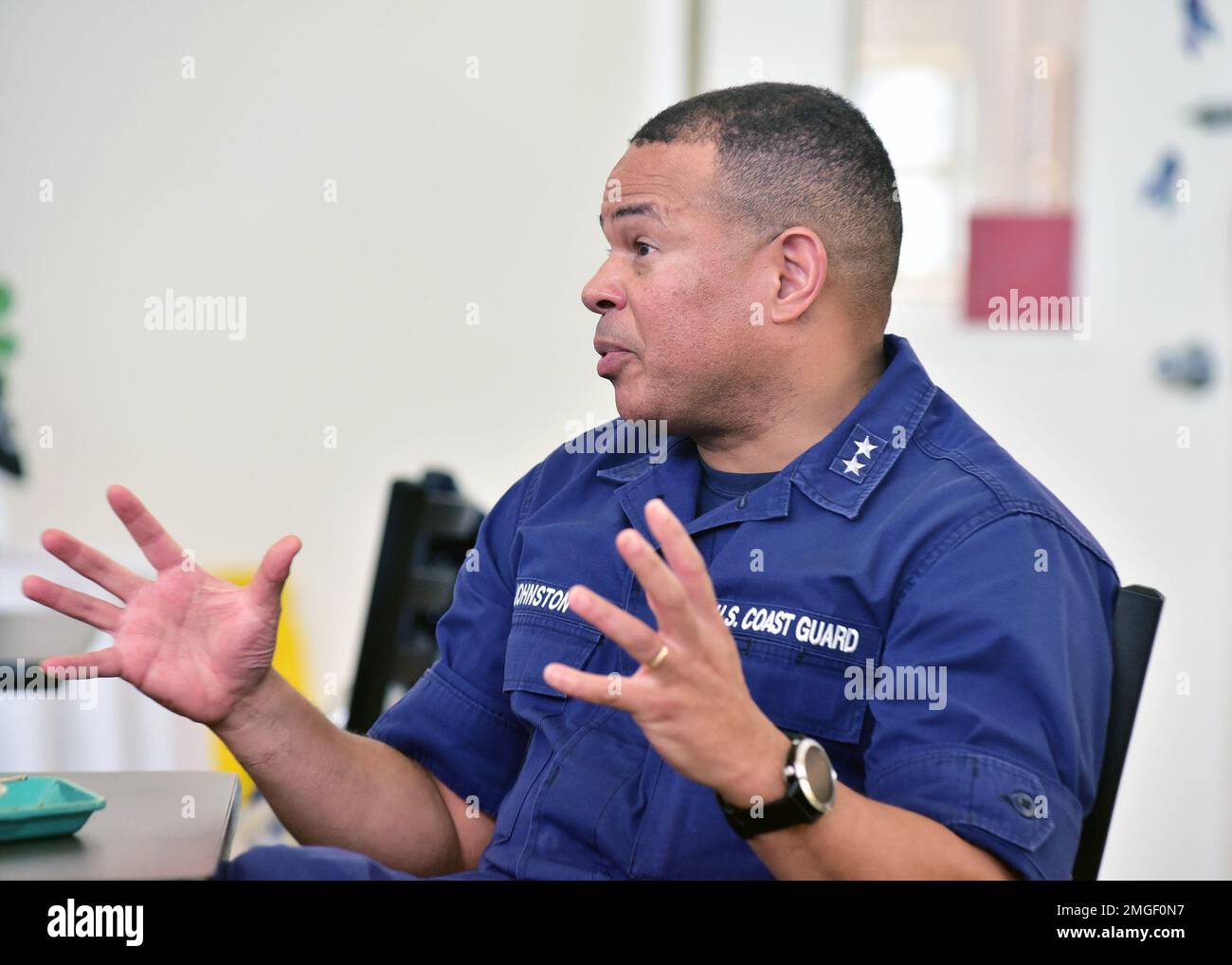 Rear Adm. Michael Johnston, Commander of the Ninth Coast Guard District ...