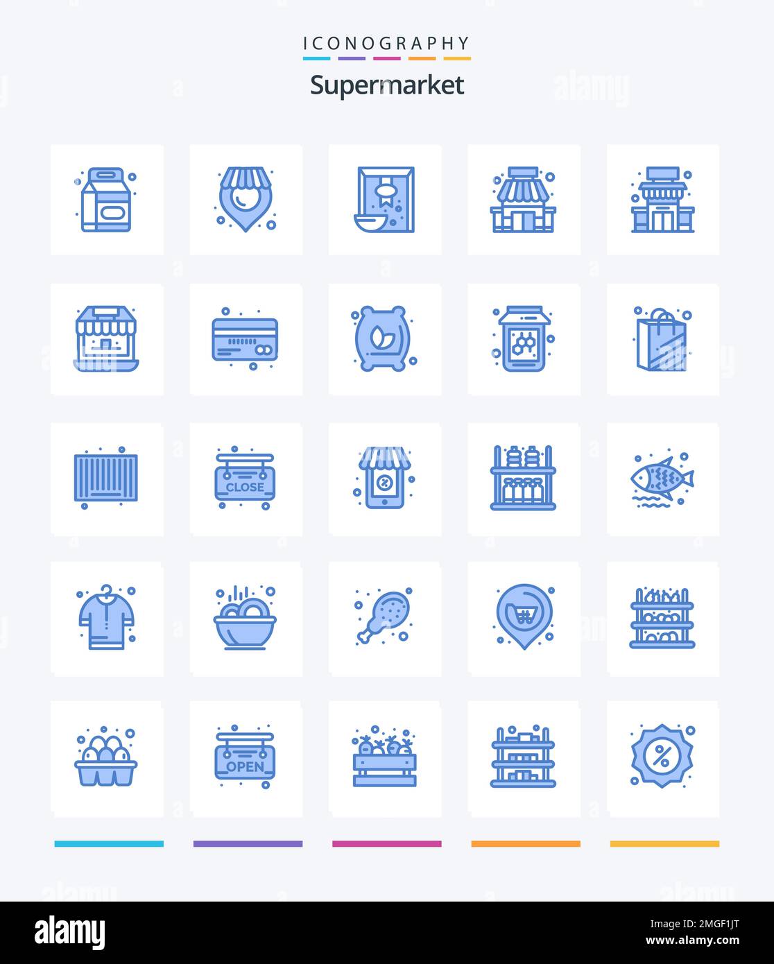 Creative Supermarket 25 Blue icon pack Such As shopping. groceries ...