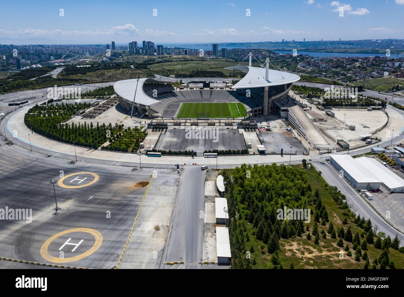 A aerial view of Ataturk Olympic Stadium, in Istanbul, Saturday, May 30 ...