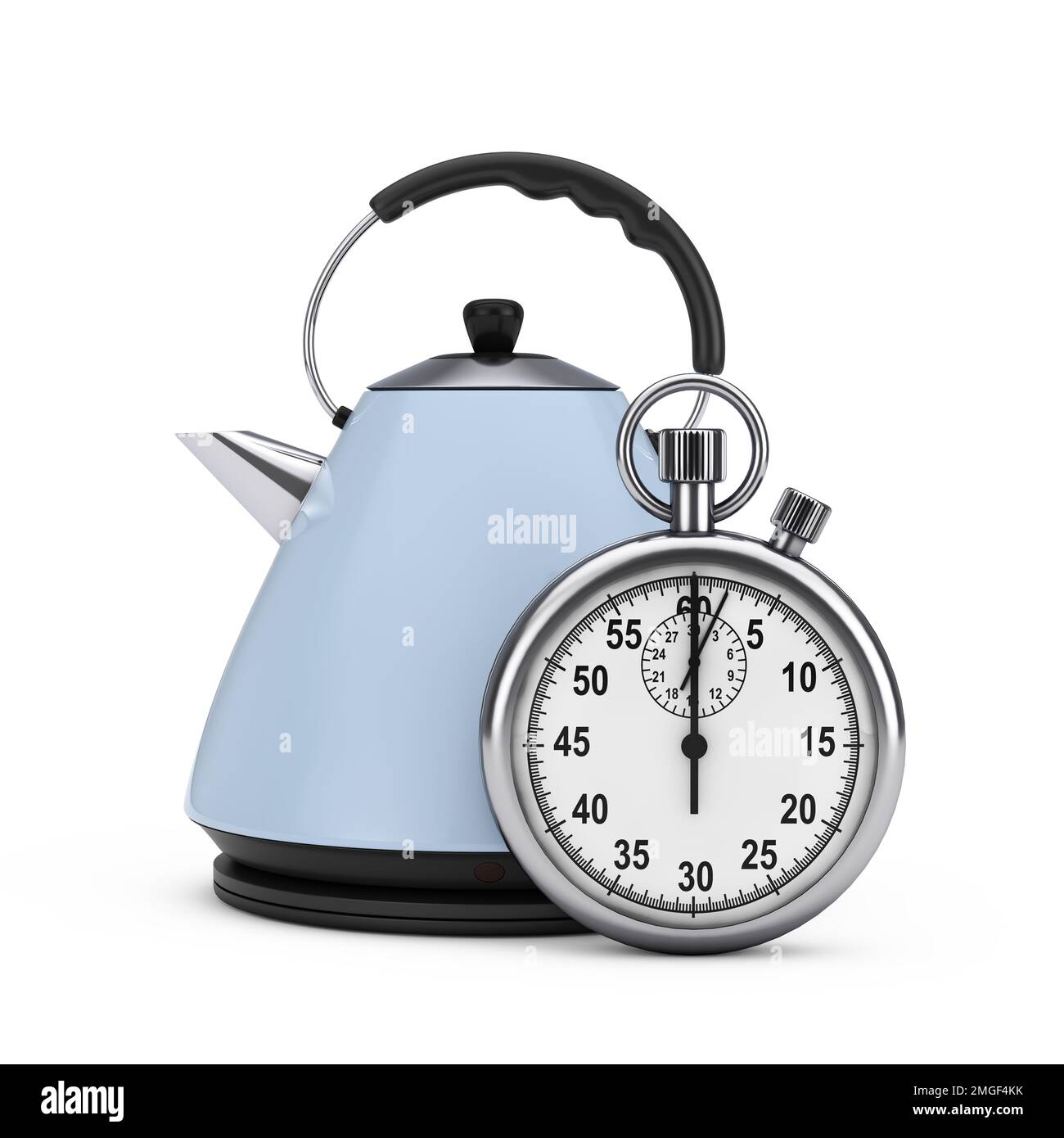 Modern Blue Electric Kitchen Kettle with Stopwatch on a white ...