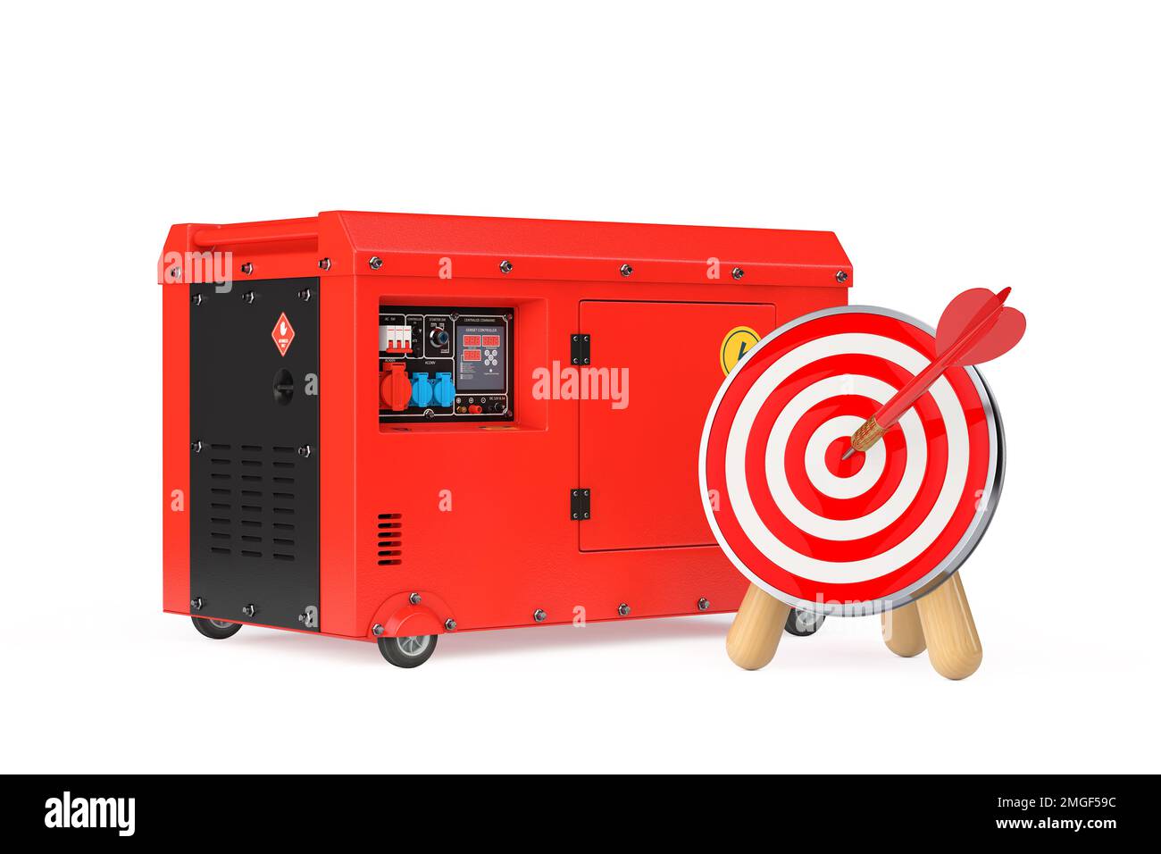 Big Red Outside Auxiliary Electric Power Generator Diesel Unit for ...
