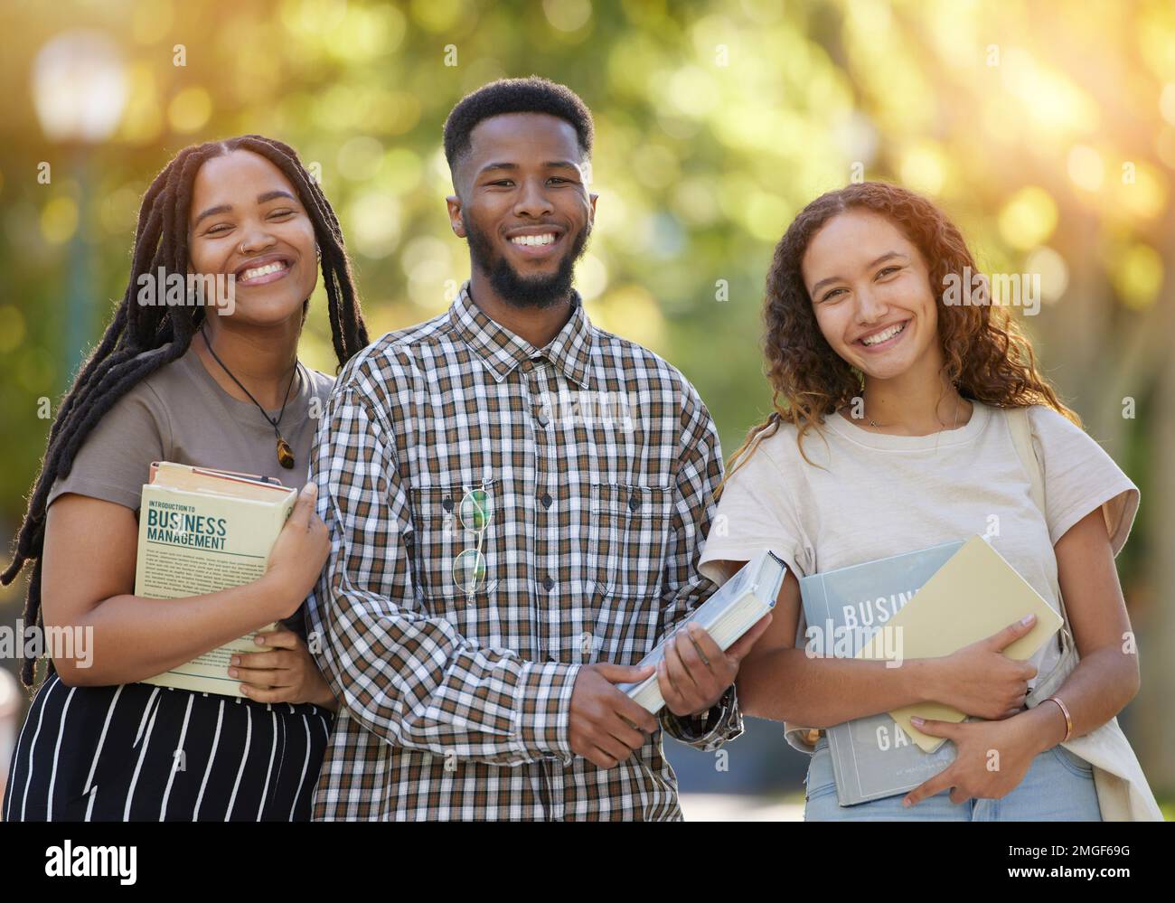 University students, friends and group portrait at park outdoors ready ...