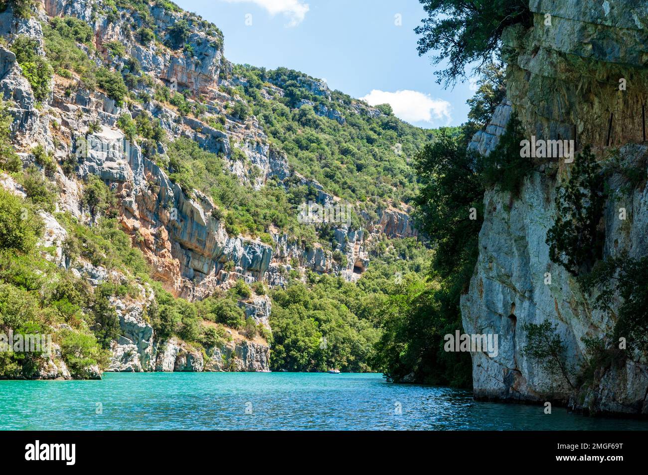 Exterior shot of the Gorges du Verdon, in the French Provence, on a ...
