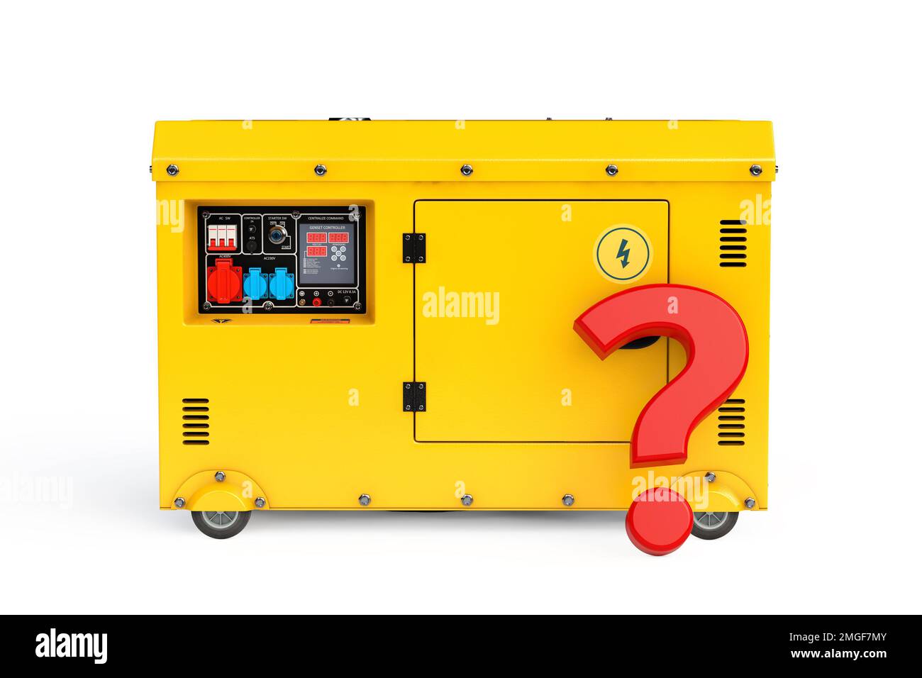 Big Yellow Outside Auxiliary Electric Power Generator Diesel Unit for ...