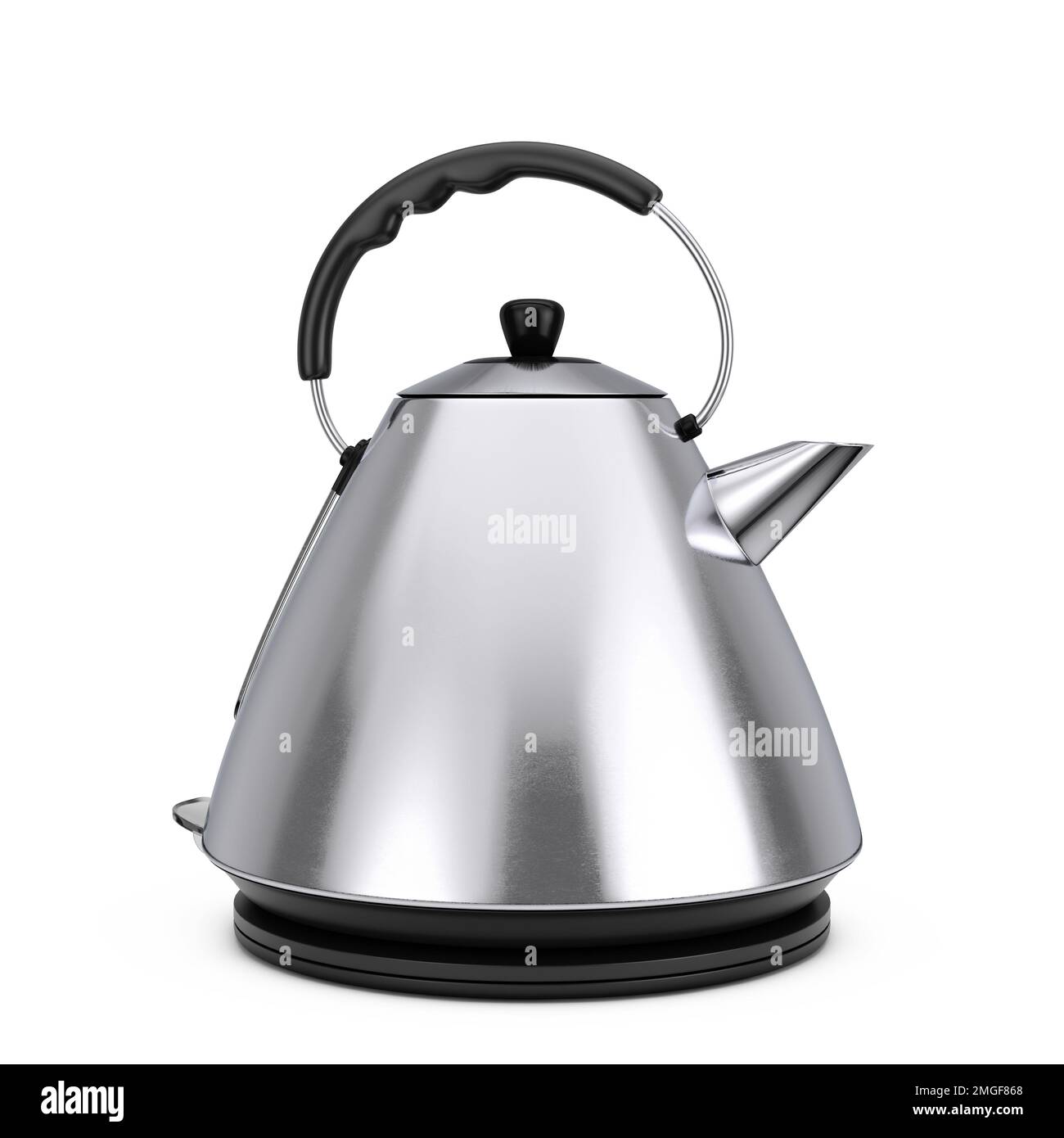 Modern Chrome Electric Kitchen Kettle on a white background. 3d ...