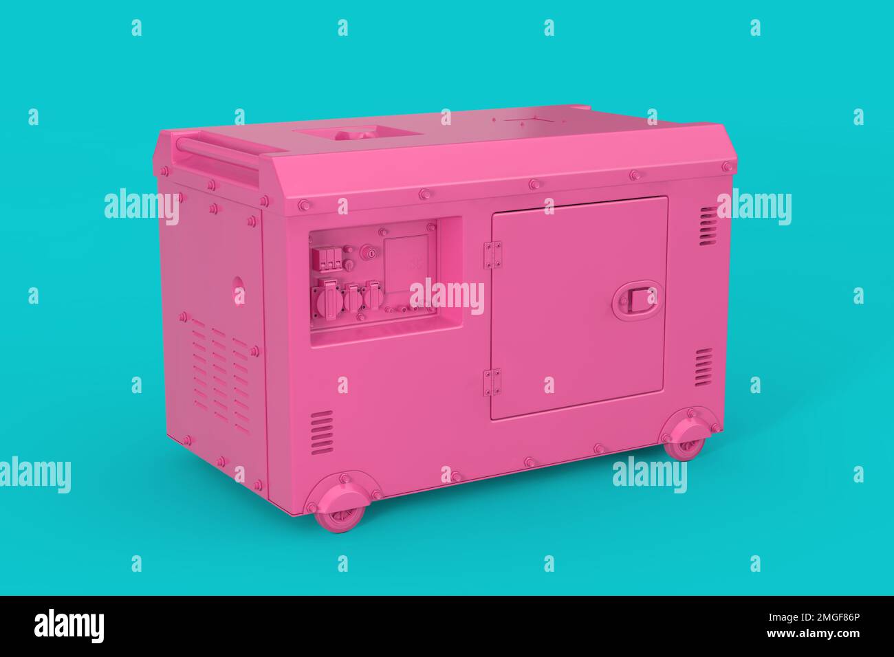 Big Pink Outside Auxiliary Electric Power Generator Diesel Unit for ...